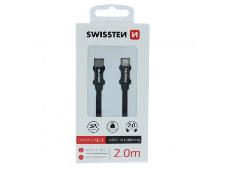 SWISSTEN Usb-c data kabal lig 2m Crni