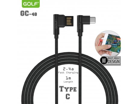 GOLF USB kabl tip C 1m 90° GC-48T crni (00G100)