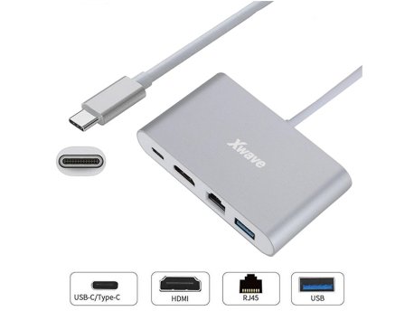 Xwave Xwave Mrežni Adapter USB-C na ethernet RJ-45,muški-ženski,beli