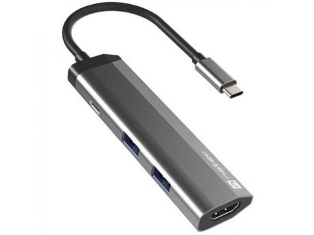 NATEC NMP-1984 FOWLER SLIM, USB Type-C 3-in-1 Multi-port Adapter