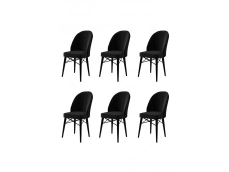 HANAH HOME Set 6 stolica Ritim Black