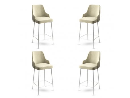 HANAH HOME Set 4 barske stolice Enox Cream White