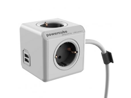 ALLOCACOC PowerCube Extended USB 4xSchuko + dual USB, kabl duž.3m
