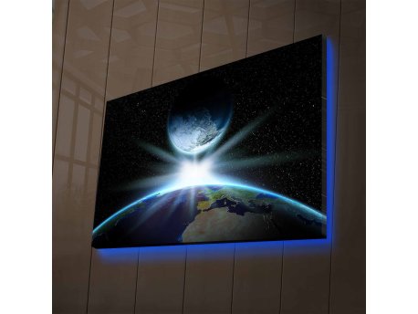 WALLXPERT Slika na platnu sa LED osvetljenjem NASA 039