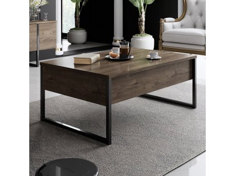 HANAH HOME Sto za dnevnu sobu Luxe Walnut Black