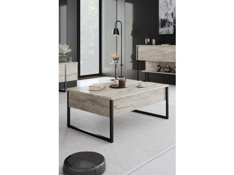 HANAH HOME Sto za dnevnu sobu Luxe Travertine Black