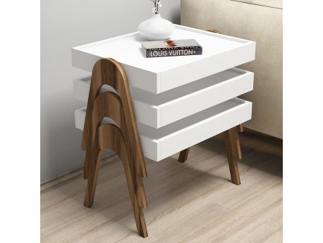 HANAH HOME Pomoćni stočić Roma Walnut White