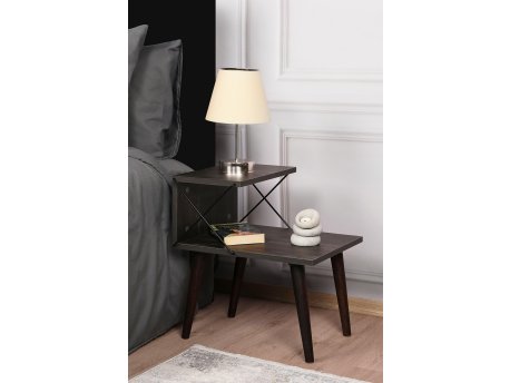 HANAH HOME Noćni stočić Cross Dark Brown