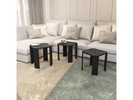 HANAH HOME Sto za dnevnu sobu Lori Black Marble