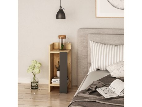 HANAH HOME Noćni stočić Elos left Oak Anthracite