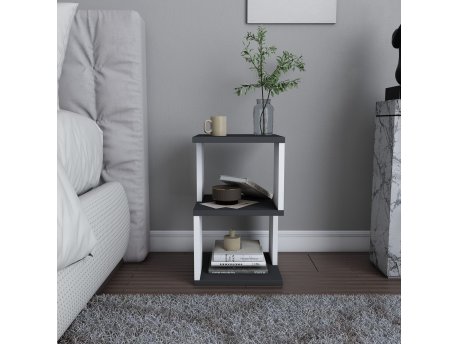 HANAH HOME Noćni stočić Carter Anthracite White