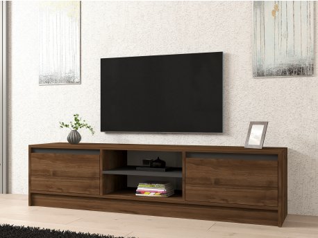 HANAH HOME TV polica Olca Walnut Anthracite