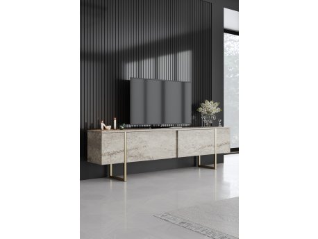 HANAH HOME TV polica Luxe Travertine Gold