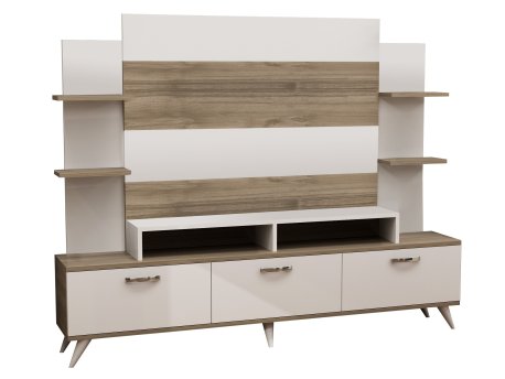 HANAH HOME TV polica Diana White Walnut