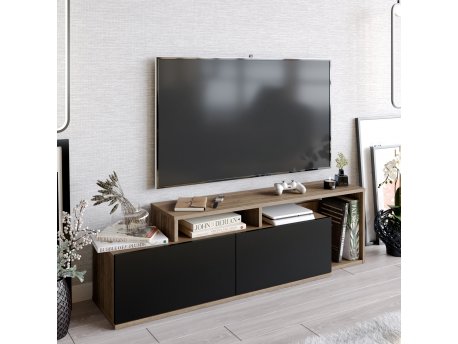 HANAH HOME TV polica Nexera Walnut Black (788DEC4033)