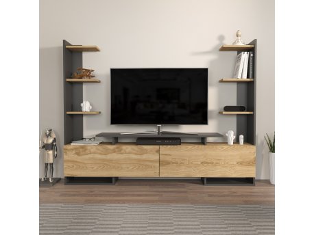HANAH HOME TV polica Ava Oak Black