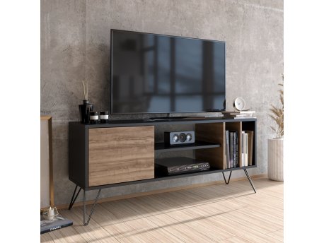 HANAH HOME TV polica Mistico (140) Walnut Black