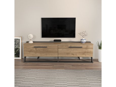 HANAH HOME TV polica Astrid Walnut Black
