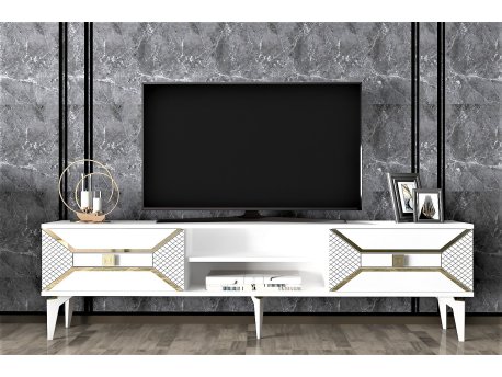 HANAH HOME TV polica Yumedi White Gold