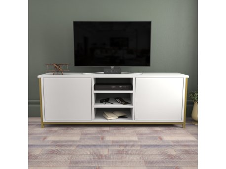 HANAH HOME TV polica Otis Gold White