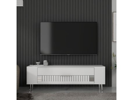 HANAH HOME TV polica Retrolp4 White Silver