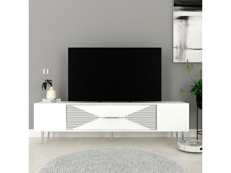 HANAH HOME TV polica Dekol1 White Silver