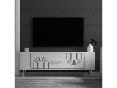 HANAH HOME TV polica Retrol2 White Silver