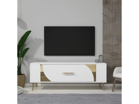 HANAH HOME TV polica Retrop2 White Gold