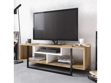 HANAH HOME TV polica Asal (120) Oak White Black