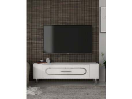 HANAH HOME TV polica Retrop3 White Silver