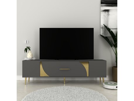 HANAH HOME TV polica Dekop2 Anthracite Gold