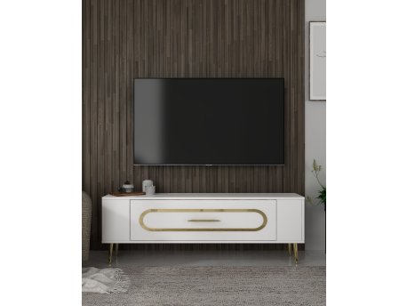 HANAH HOME TV polica Retrop3 White Gold
