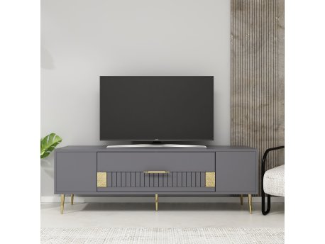 HANAH HOME TV polica Dekolp4 Anthracite Gold