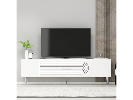 HANAH HOME TV polica Dekol3 White Silver