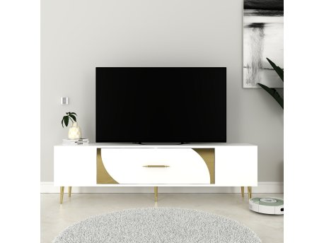 HANAH HOME TV polica Dekop2 White Gold