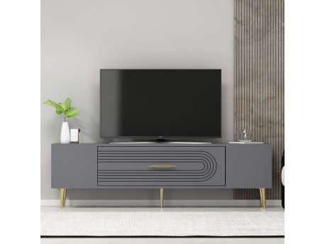 HANAH HOME TV polica Dekol3 Anthracite Gold