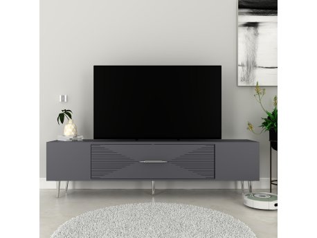 HANAH HOME TV polica Dekol1 Anthracite Silver