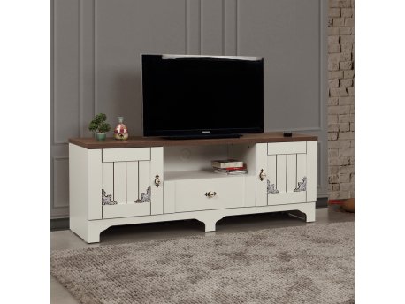 HANAH HOME TV polica Gazel 140 White Brown