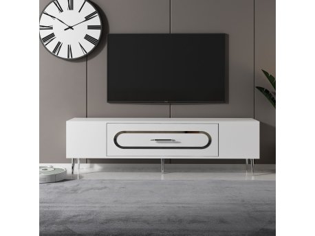 HANAH HOME TV polica Dekop3 White Silver