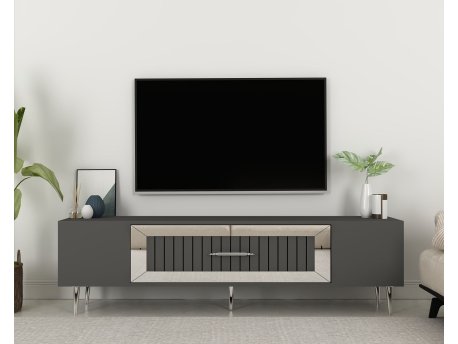 HANAH HOME TV polica Dekolp3 Anthracite Silver