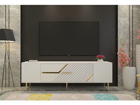 HANAH HOME TV polica Dekolp5 White Gold