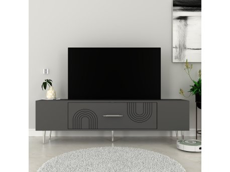 HANAH HOME TV polica Dekol2 Anthracite Silver