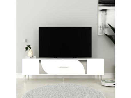 HANAH HOME TV polica Dekop2 White Silver