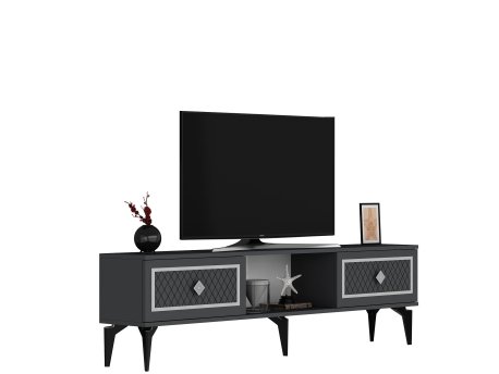 HANAH HOME TV polica Herry Anthracite Silver