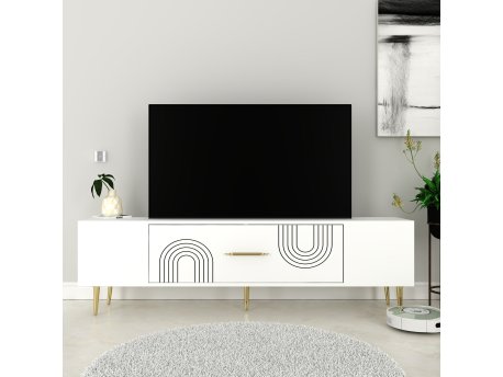 HANAH HOME TV polica Dekol2 White Gold