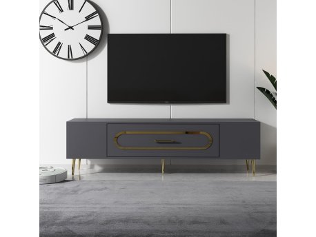 HANAH HOME TV polica Dekop3 Anthracite Gold