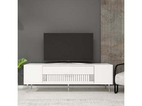 HANAH HOME TV polica Dekolp4 White Silver