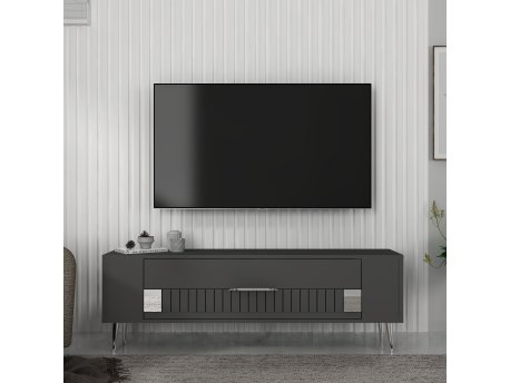 HANAH HOME TV polica Retrolp4 Anthracite Silver