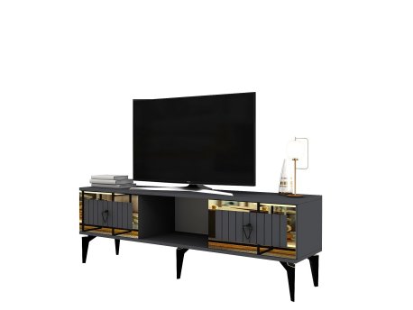 HANAH HOME TV polica Linda Anthracite Gold