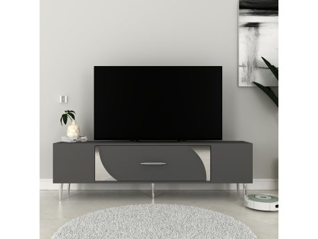 HANAH HOME TV polica Dekop2 Anthracite Silver